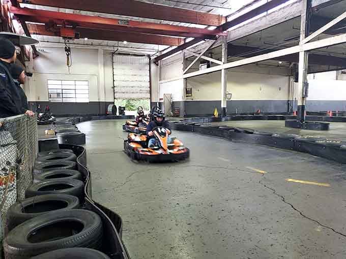 Indoor racing means Oregon's rain can't stop your need for speed or your quest for victory today.