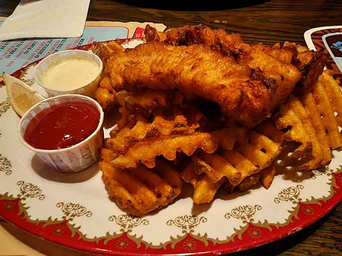 Golden fish and crispy fries proving that some comfort foods transcend geography and make sense everywhere.