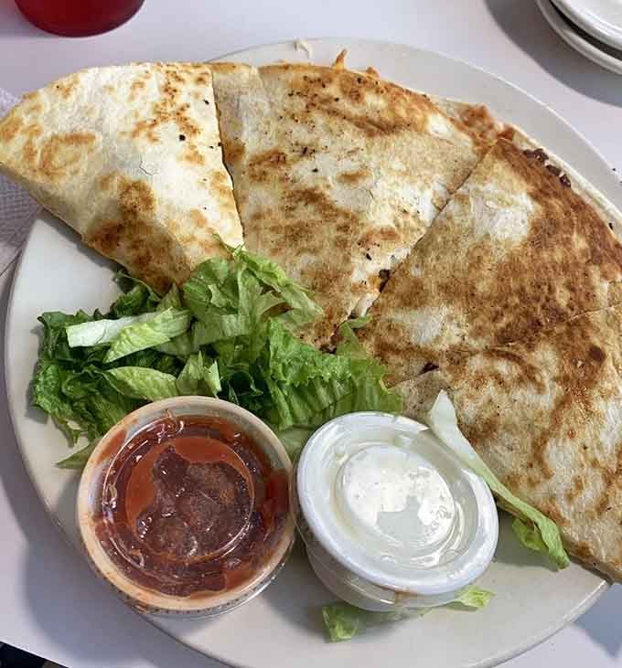 Chicken quesadillas at The Comet Classic Diner & Creamery prove that comfort food speaks every language fluently and deliciously.