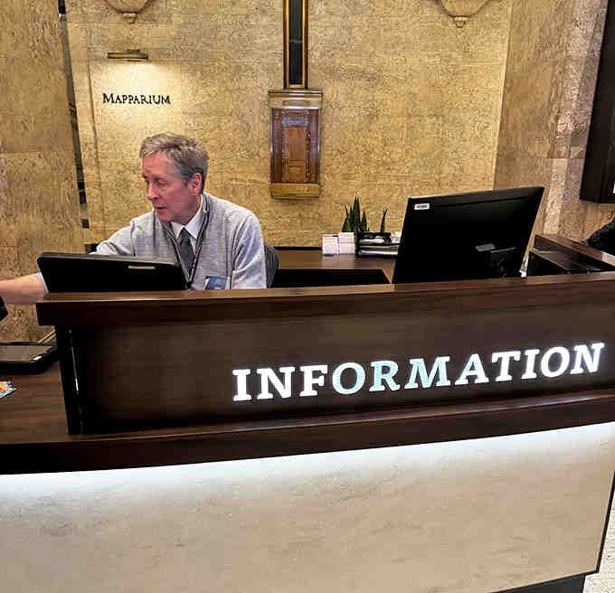 Your friendly guide at the information desk holds the keys to this extraordinary experience, ready to welcome curious explorers.