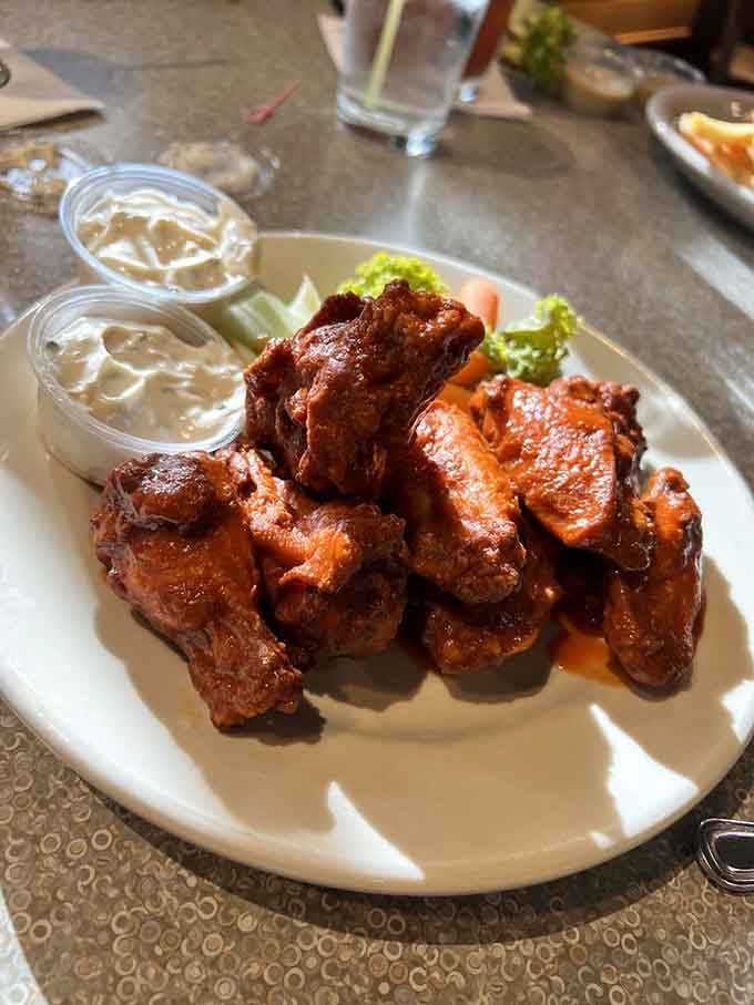 Buffalo wings glazed to perfection, because sometimes you need food that fights back a little.