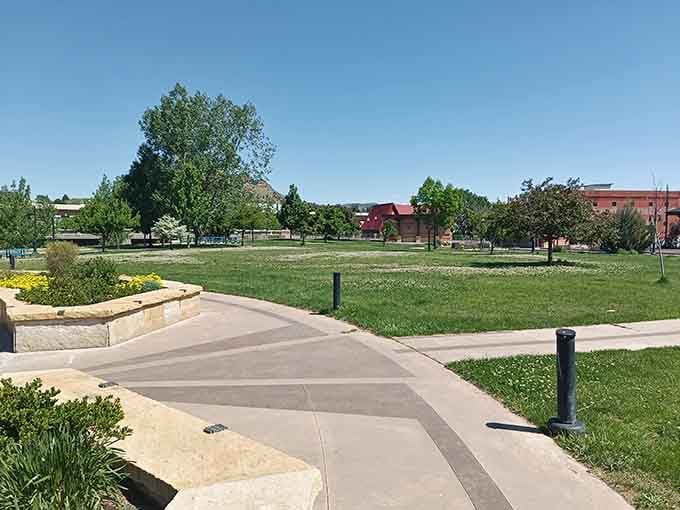Cimino Park's walking paths wind through green spaces that invite leisurely strolls and absolutely zero rushing around whatsoever.