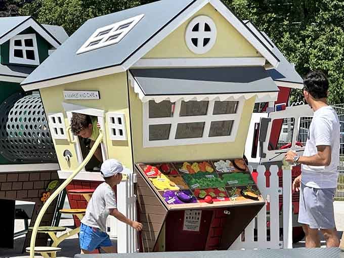 The market playhouse where kids can pretend to shop without anyone actually spending real money. Genius.