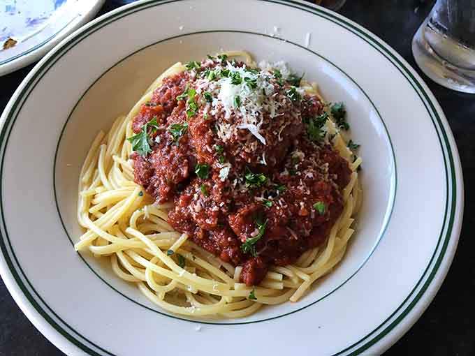 Classic spaghetti done right, because sometimes the best Italian food happens in the most unexpected Pacific Northwest locations.