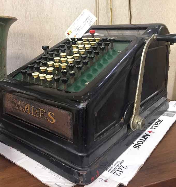 This vintage adding machine calculated numbers before Excel existed, proving style and function once went hand in hand.