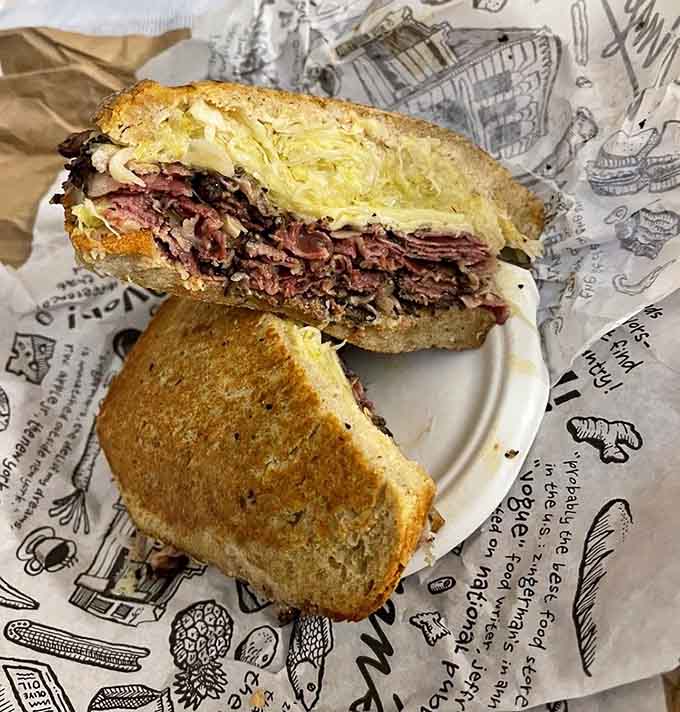 The pastrami Reuben offers a smoky, peppery alternative that has its own devoted following for good reason.