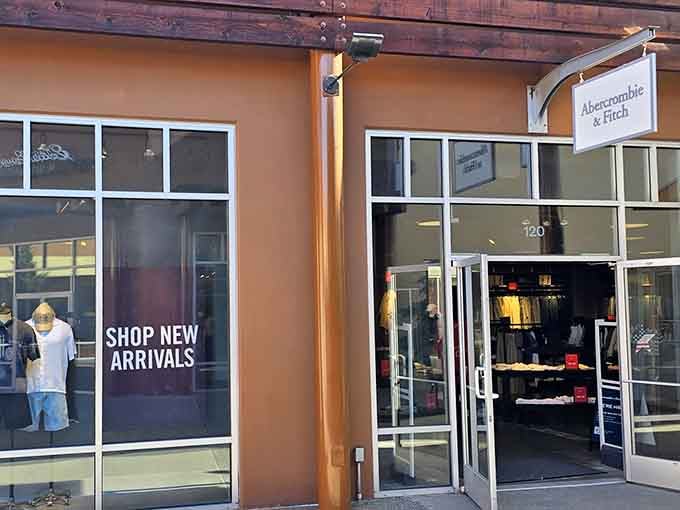 Abercrombie & Fitch beckons with promises of "new arrivals" that might finally convince your teenager you have taste.