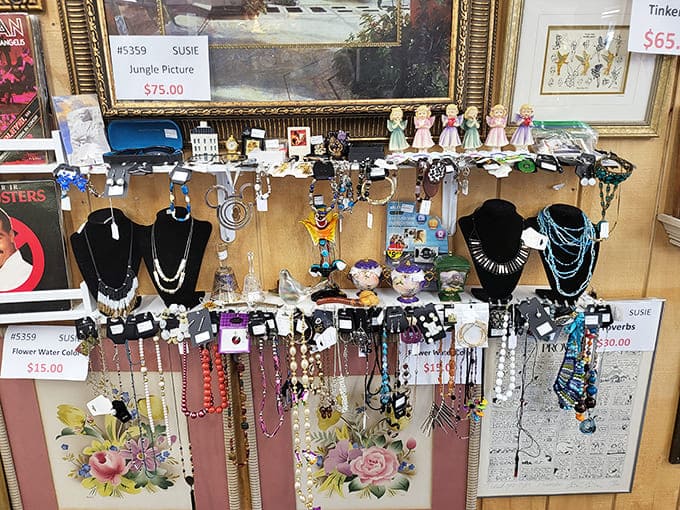 Jewelry displays that would make your grandmother say, "I used to have one just like that!" before launching into a story you've never heard.