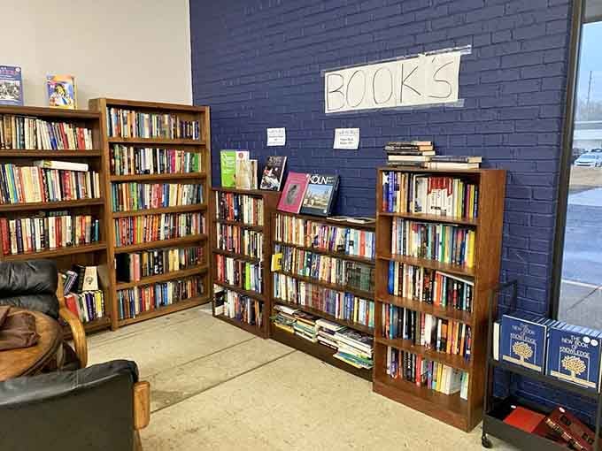 The book nook rivals small-town libraries, with enough literary treasures to survive a Michigan winter or three.