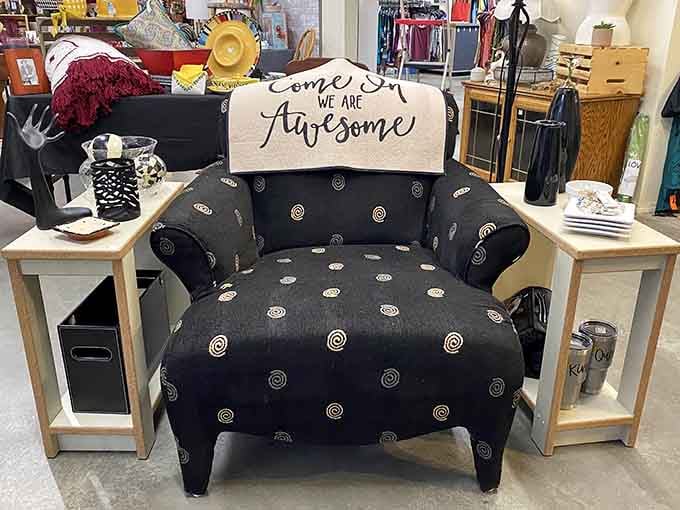 "Come In, We Are Awesome" isn't just a slogan&mdash;it's truth in advertising. This statement chair practically begs you to sit down and contemplate your next treasure hunt.