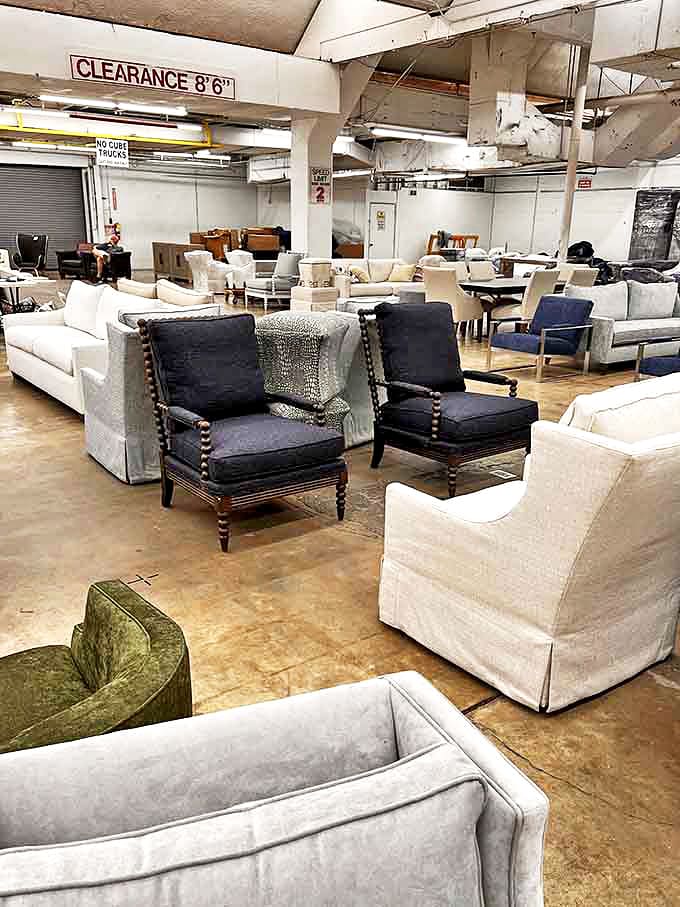The furniture section: where you'll find yourself mentally rearranging your living room to accommodate "just one more perfect chair."
