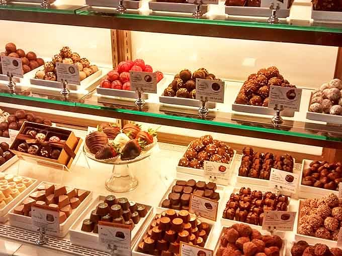 Chocolate paradise where resistance is futile. Each little morsel is like a tiny ambassador from the land of pure indulgence.