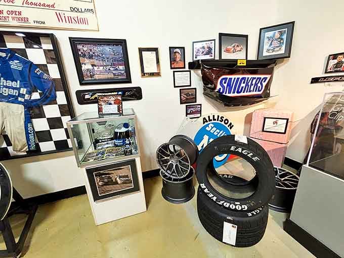 Racing memorabilia that tells stories of white-knuckle victories &ndash; those tires have more tales than most people's entire photo albums.