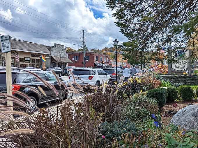 Downtown Blowing Rock welcomes visitors with its charming storefronts and beautifully maintained gardens &ndash; small-town America at its finest!