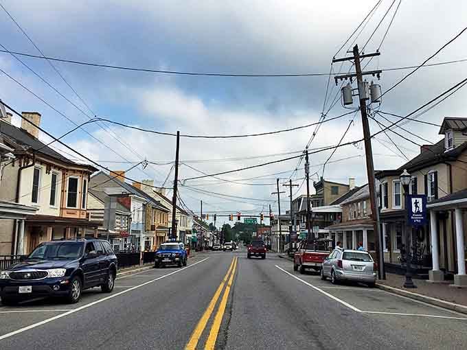 Boonsboro's main street offers a perfect blend of historic buildings and modern small businesses in a walkable downtown.