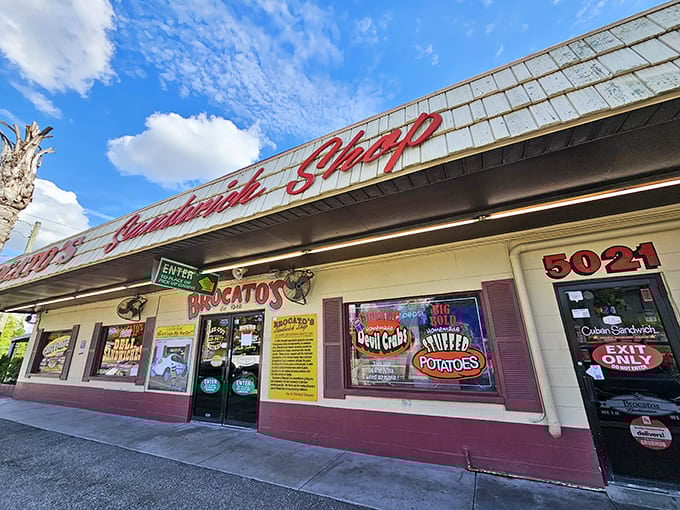 Brocato's vintage "Sandwich Shop" sign has guided hungry Tampa residents to Cuban sandwich bliss for generations.