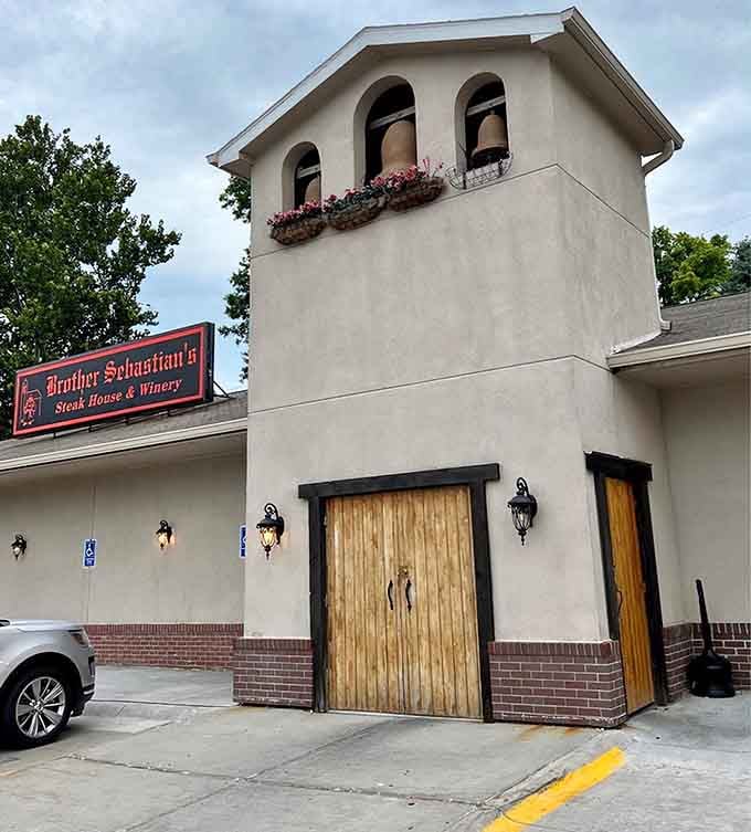 Brother Sebastian's monastery-inspired architecture promises a divine steak experience. Hallowed be thy ribeye!