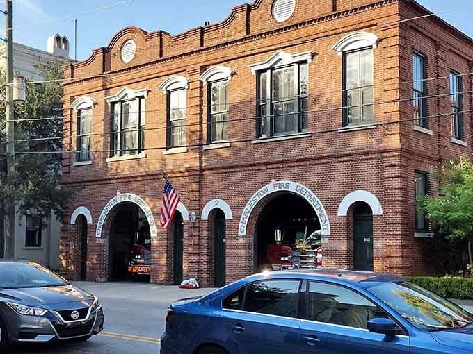 Charleston's historic fire station stands as a testament to the city's preservation efforts. That classic brick facade has watched over generations of budget-conscious residents.
