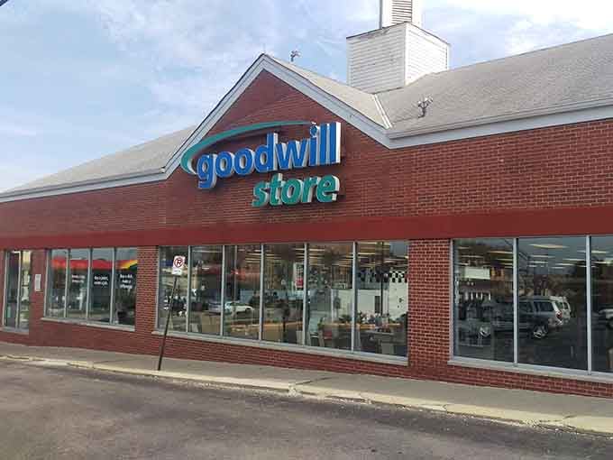 The brick exterior and generous windows let natural light showcase the incredible variety of items waiting inside for new homes.