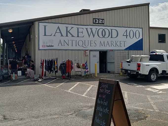 The unassuming exterior hides a world of antique possibilities&mdash;like Clark Kent's phone booth, but for furniture.