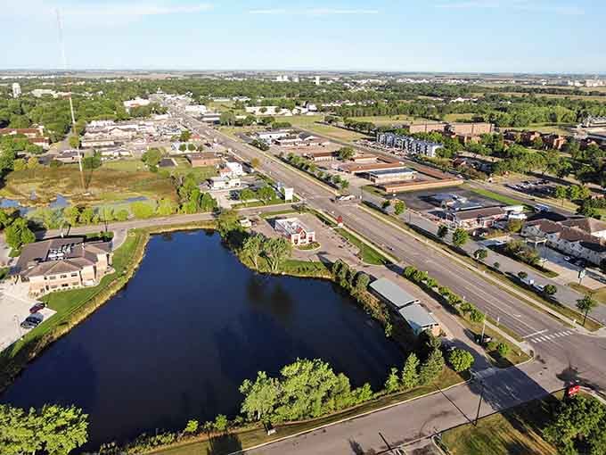 Marshall's aerial perspective showcases a well-planned town where every dollar of your fixed income finds extra breathing room.