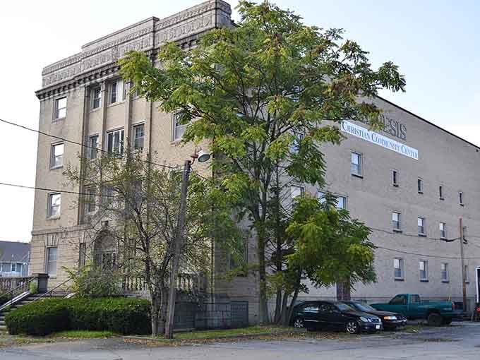 The Christian Community Center building stands solid, representing the strong community foundation that supports residents through every season.