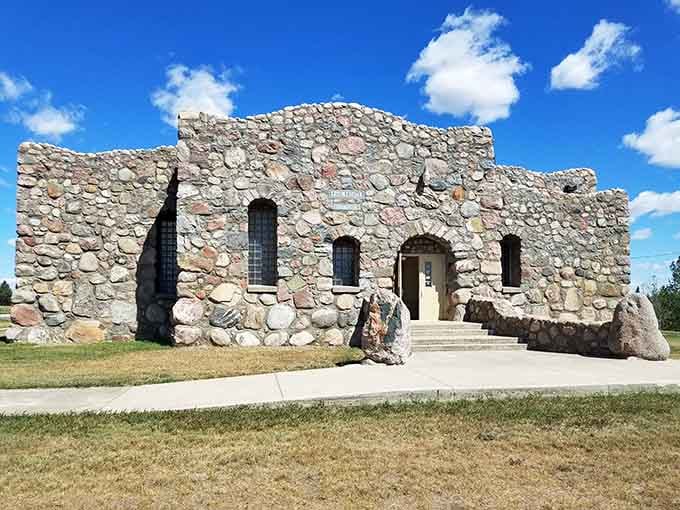 The Paul Broste Rock Museum looks like a medieval fortress that somehow landed in the middle of the prairie.