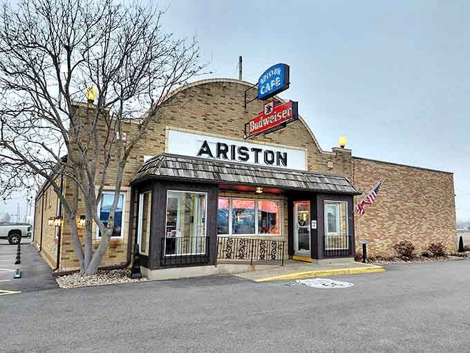 Classic brick and vintage signage mark this Route 66 survivor that's been feeding travelers since your parents were young.