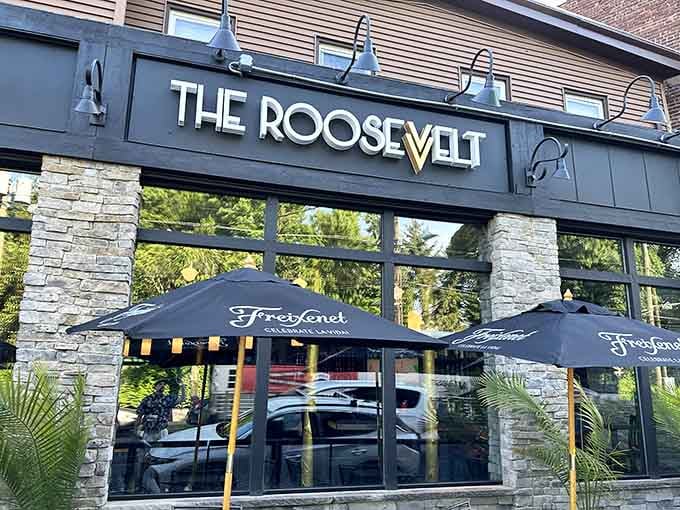 Modern stone pillars and clean lines give this spot a sophisticated vibe that elevates any ordinary Tuesday dinner.