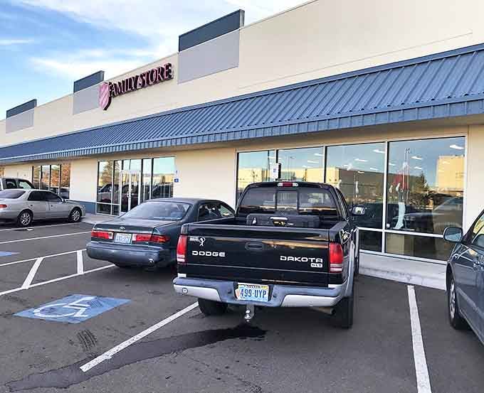 The Salvation Army Family Store's simple blue awning marks the spot where bargains and good deeds meet.