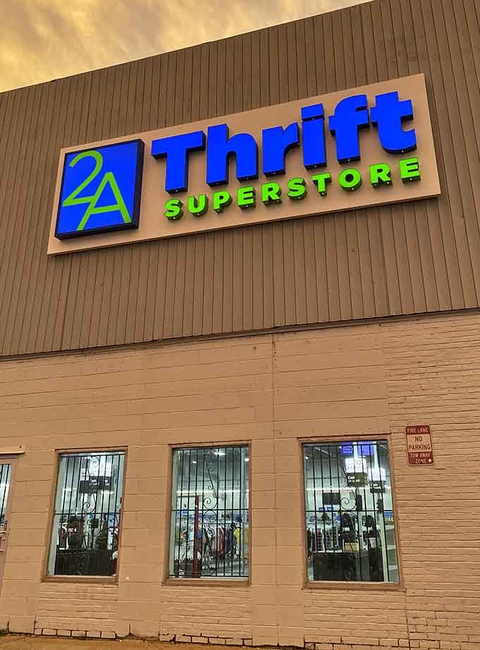 Those bold blue letters shine like a lighthouse guiding shoppers to a harbor of incredible finds and unbeatable prices.