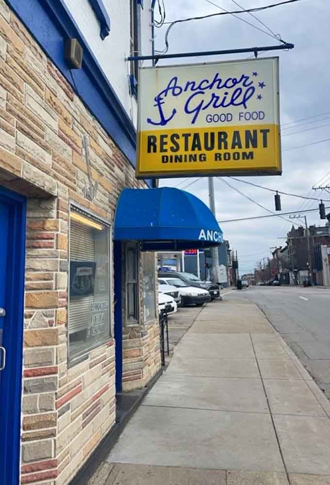 That vintage "Good Food" sign doesn't lie, and the nautical anchor reminds you someone here knows their way around seafood.