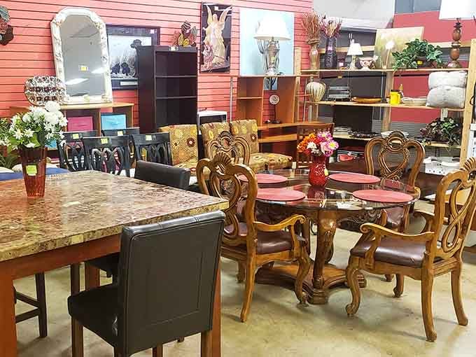 Ornate dining chairs with heart-shaped backs sit ready to grace someone's table for countless family dinners ahead.