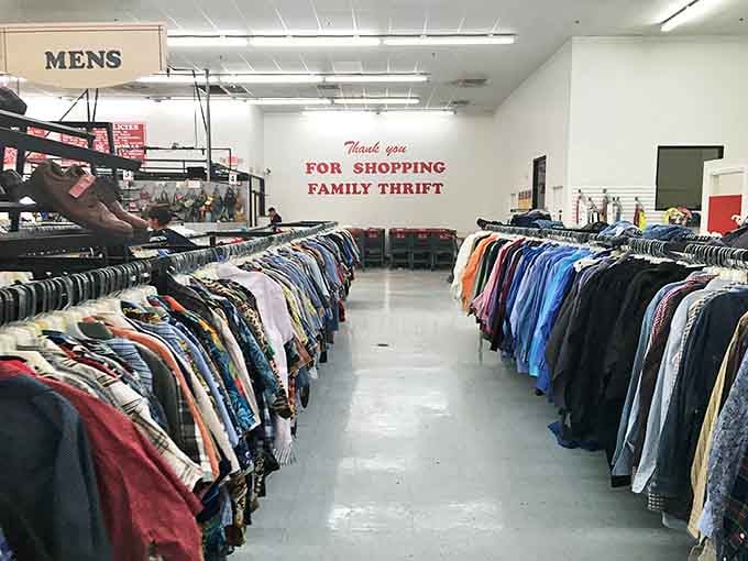 The "Thank You For Shopping" message on the wall shows appreciation for customers who understand value when they see it.