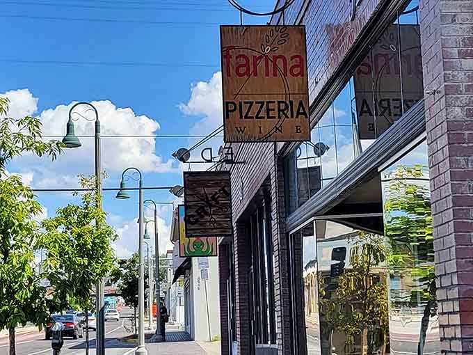 Urban sophistication meets neighborhood warmth on this bustling downtown street corner.