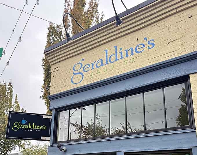 Large windows frame the counter inside, promising intimate breakfast moments and perfectly crafted morning comfort food.
