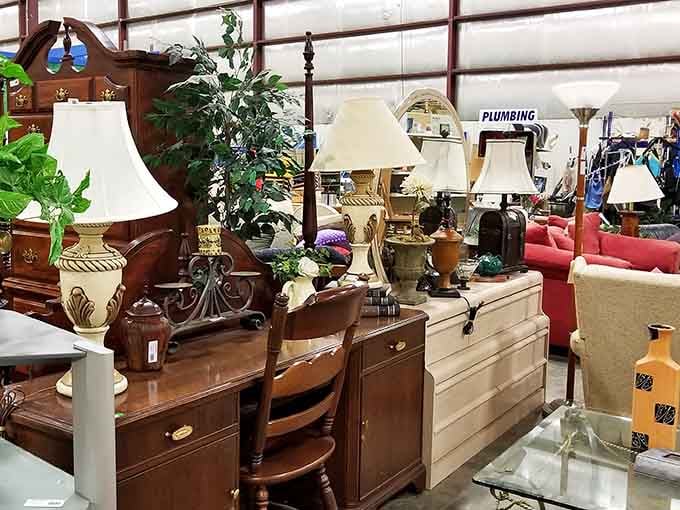 Inside this warehouse-style space, home improvement dreams become surprisingly affordable reality through donated goods.