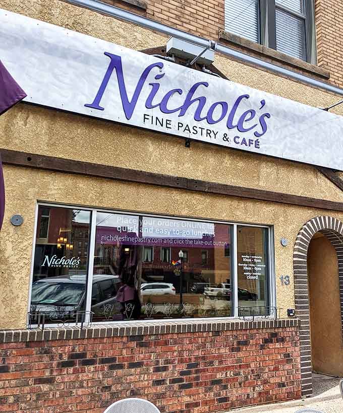The elegant script of Nichole's sign promises pastries and coffee that'll make your morning absolutely perfect.