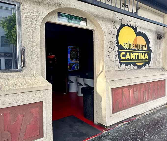 Through that arched doorway lies a world where droids and Wookiees would feel right at home, friend.