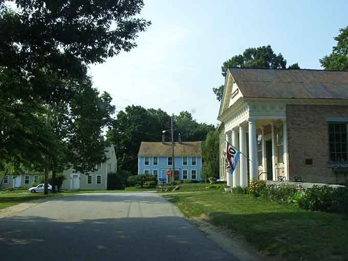 Colonial homes painted in soft pastels create a streetscape where George Washington himself would feel right at home today.