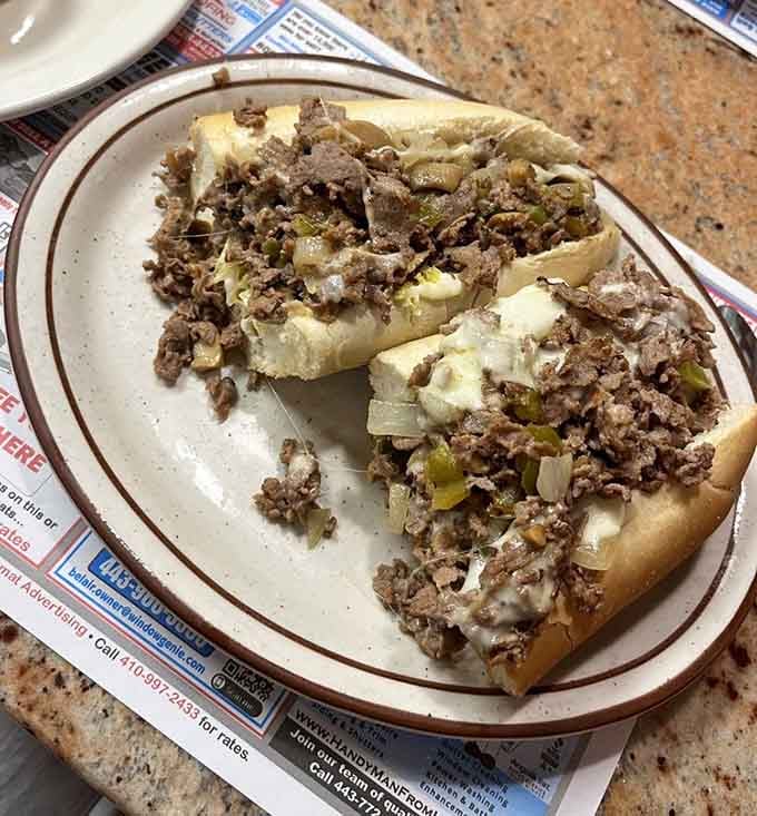 Ground beef and melted cheese on a hoagie roll, this Philly-style creation requires napkins and possibly a nap afterward.