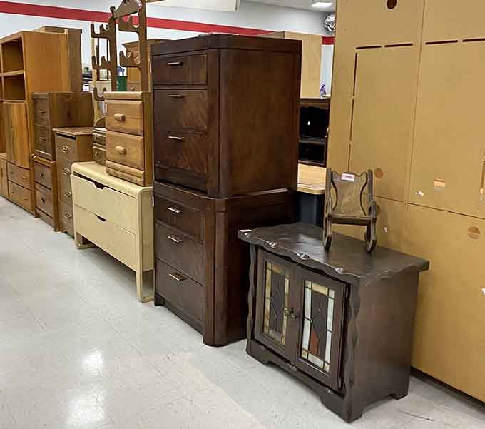 Furniture pieces standing ready to transform your living room from "college dorm" to "actual adult lives here."