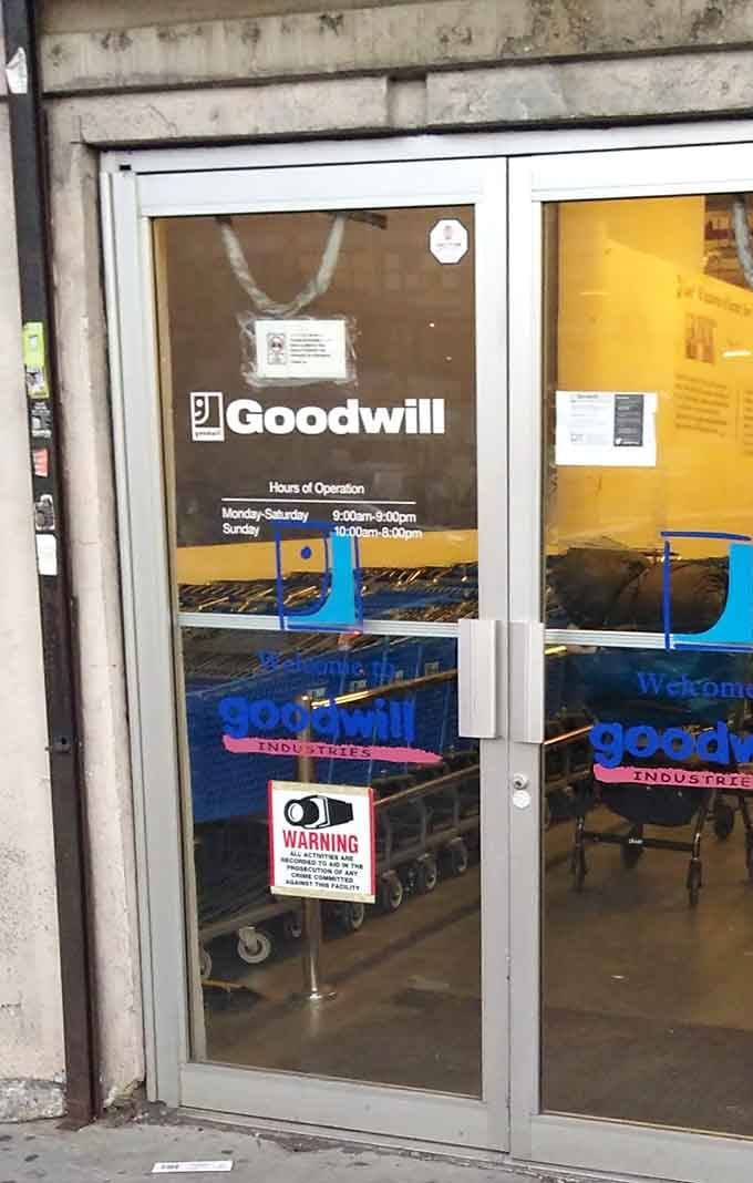 This unassuming entrance leads to thousands of square feet packed with secondhand goods priced to move quickly.