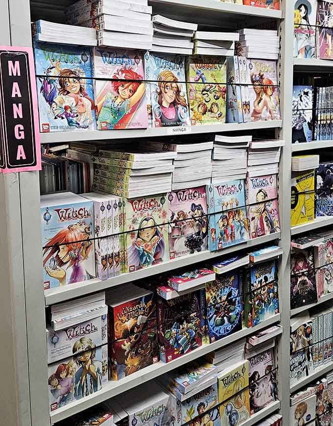 The manga section alone could keep a teenager occupied longer than explaining how smartphones work.