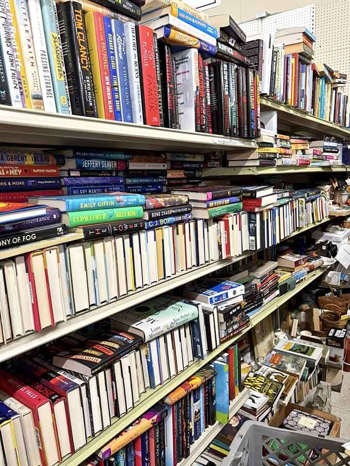 The book section is a literary rabbit hole where you might find first editions nestled between dog-eared paperbacks and forgotten bestsellers.