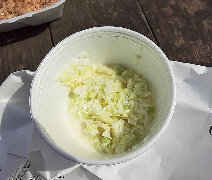 Eastern North Carolina coleslaw that's tangy and crisp, cutting through rich barbecue like a refreshing palate reset between bites.