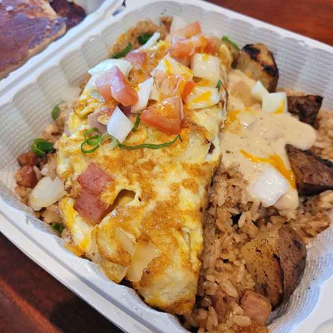 This isn't just any breakfast burrito&mdash;it's a Hawaiian-style flavor bomb that makes mainland versions seem like they're not even trying.