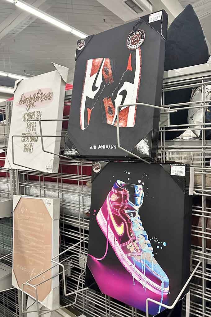 Air Jordans immortalized on canvas, because sneaker culture has officially reached fine art status and we're all just living in it.