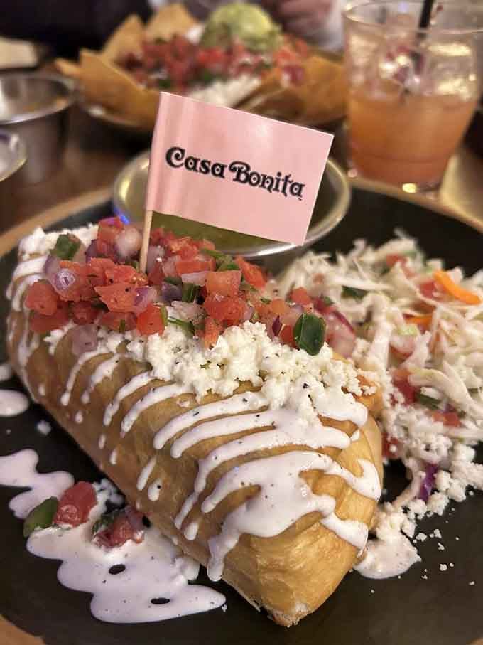 Betty's burrito comes loaded with everything you need, served in a space that looks like a fever dream come to life.