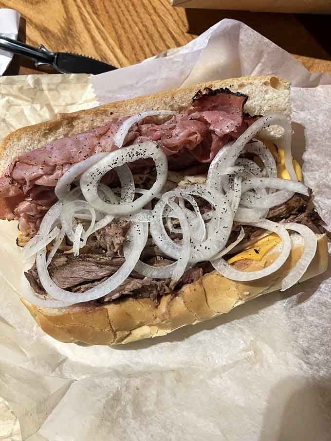 The Raven sandwich pays tribute to Baltimore's football legacy while delivering flavors worthy of a championship celebration parade.